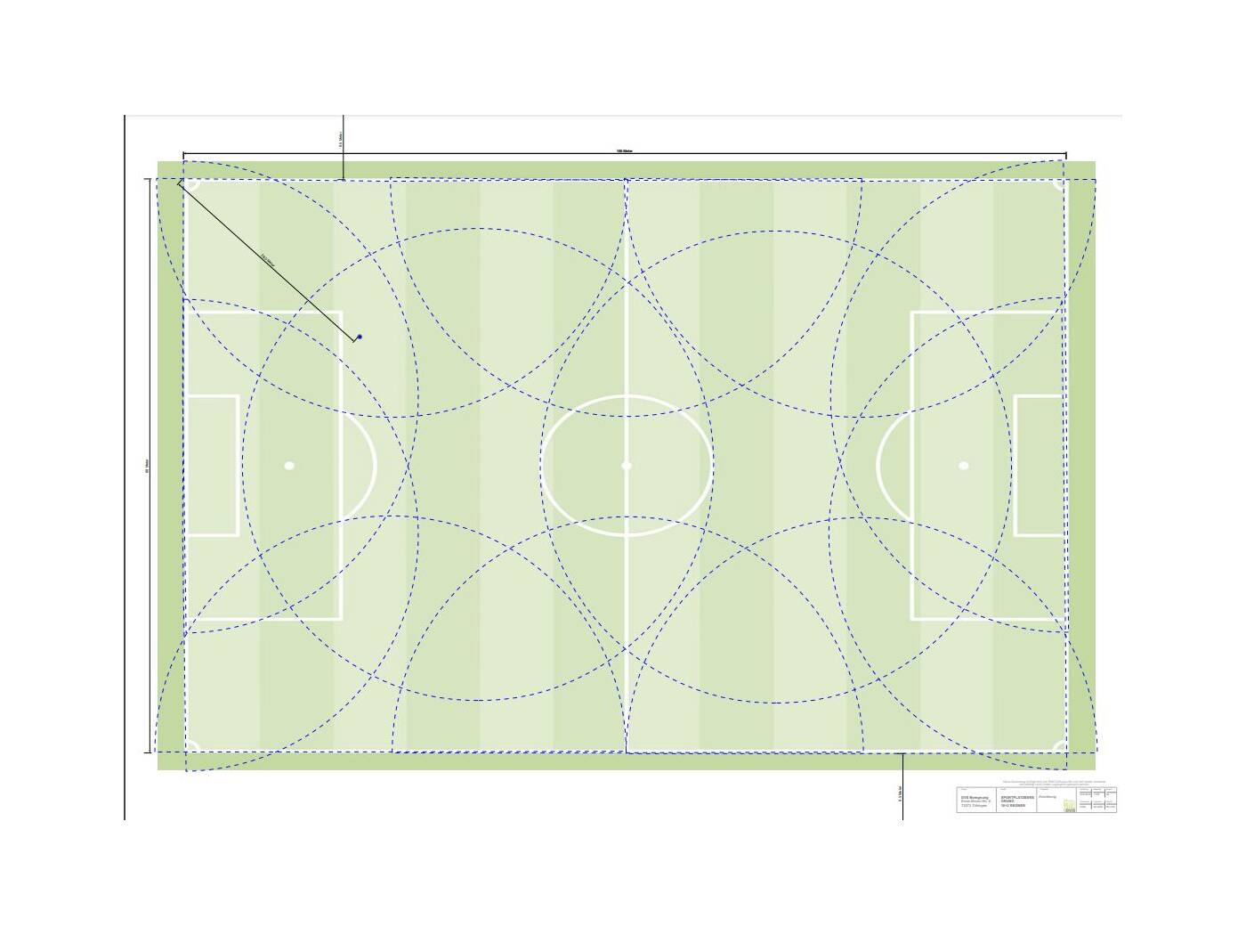 Sports field irrigation - sprinkler system for the football field
